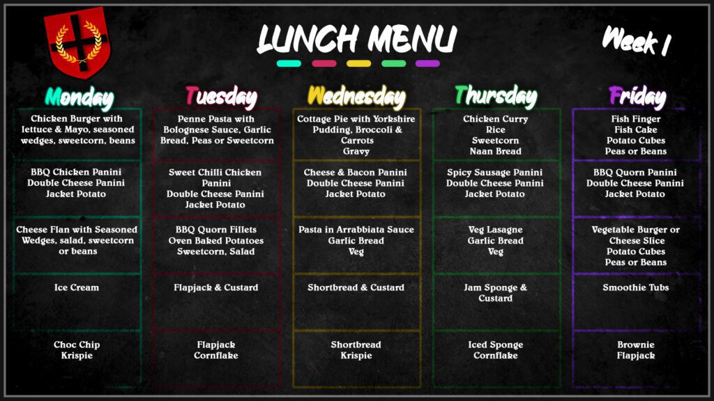 School Lunch Menu - English Martyrs' Catholic School